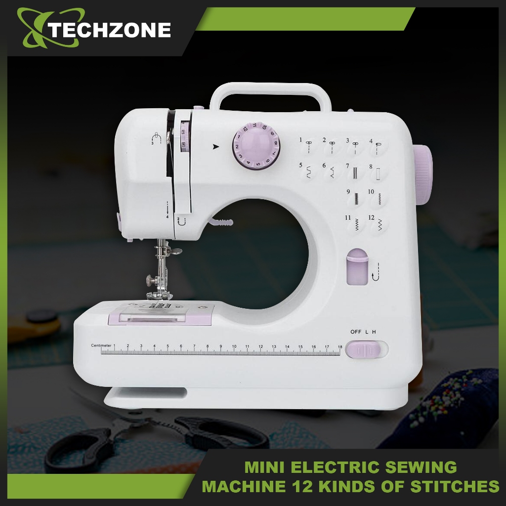TECHZONE Mini Electric Sewing Machine 12 Kinds of Stitches with Foot ...