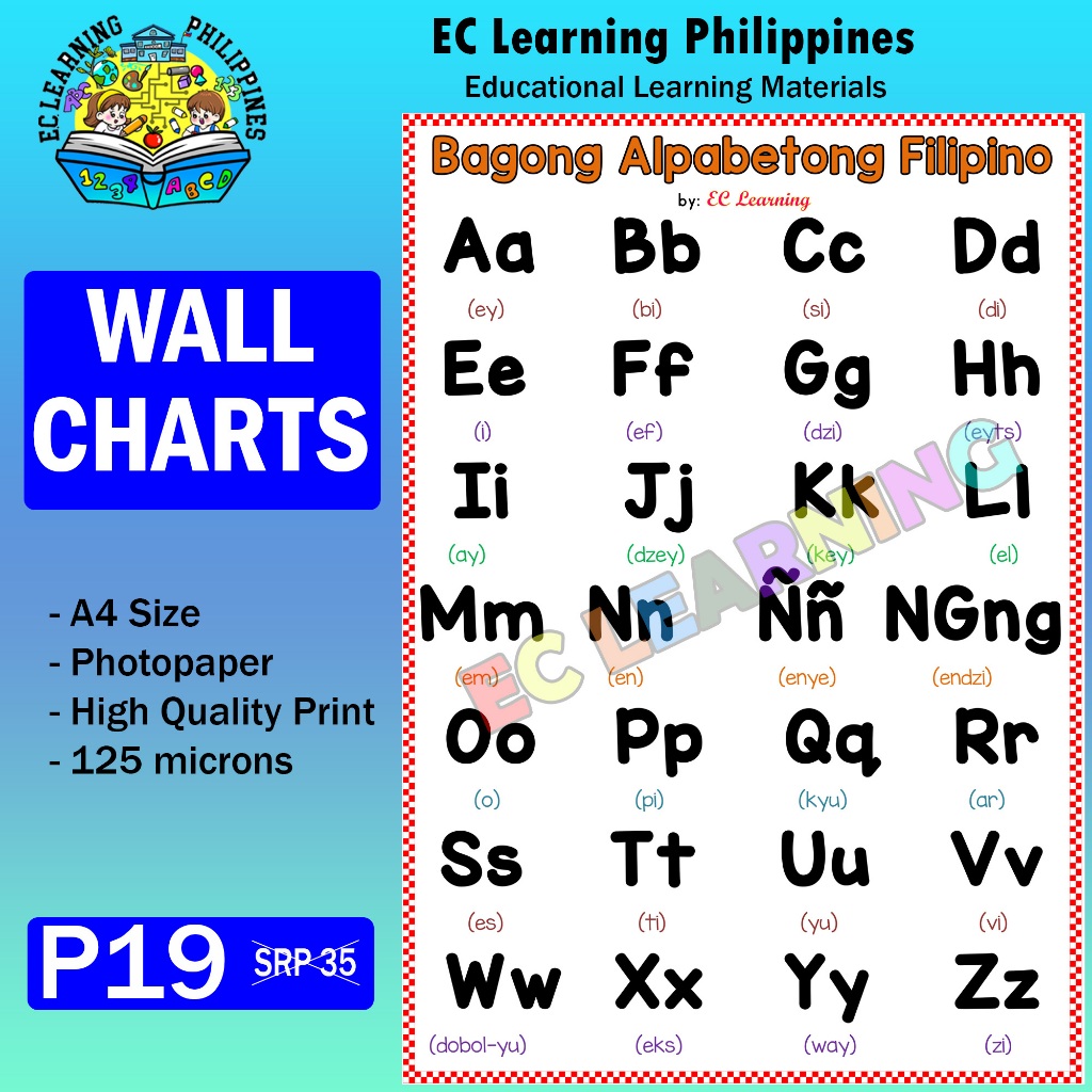 ALPHABET (ABC) Laminated Educational Wall chart and Poster for Kids ...