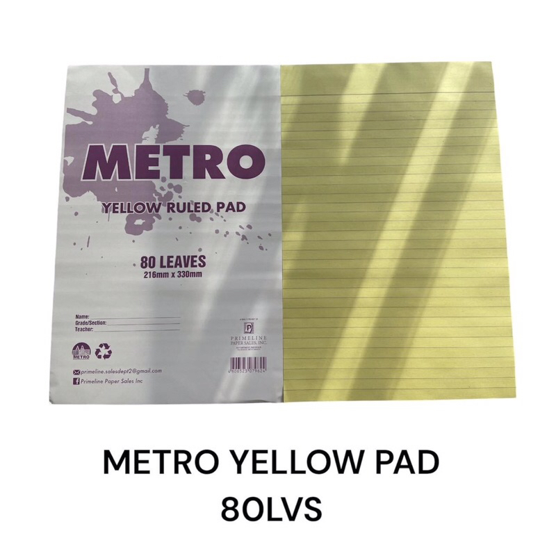 PRIME 10 PADS YELLOW RULED PAD RAINBOW PAD 80 LEAVES SCHOOL SUPPLIES ...