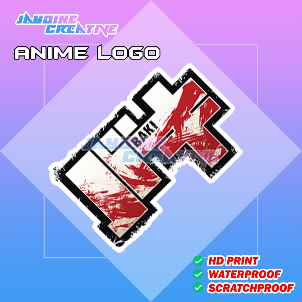 Baki Logo Sticker, Indoor Outdoor Vinyl Sticker, Waterproof & Non-Faded ...