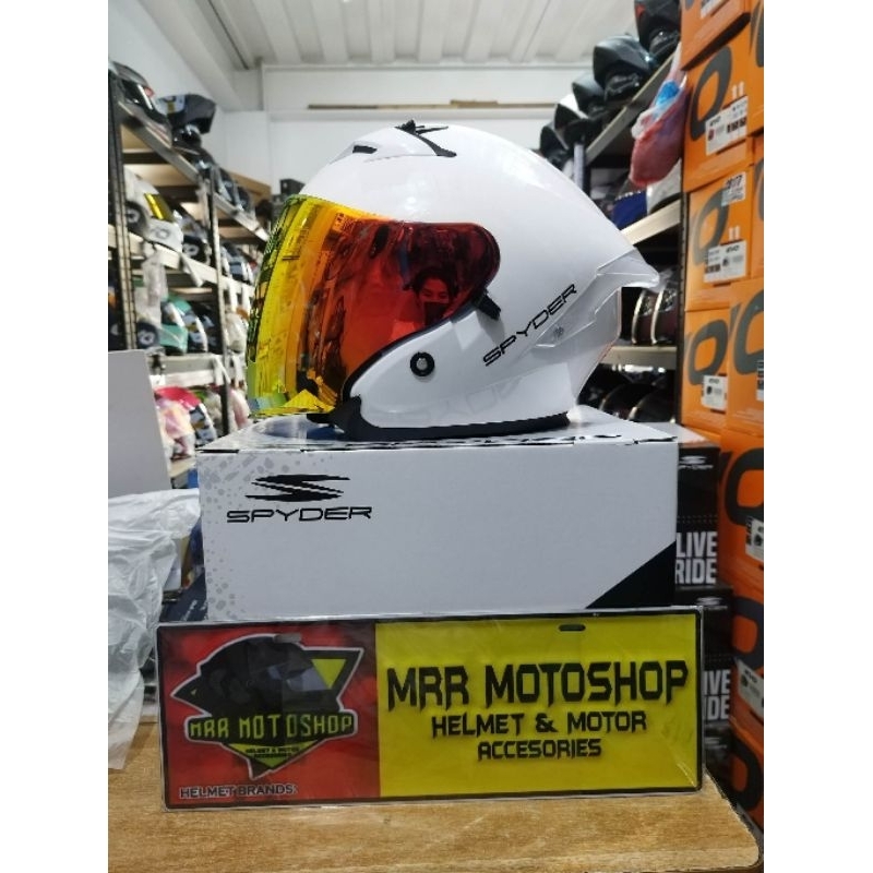 spyder fuel artic white halface helmet | Shopee Philippines