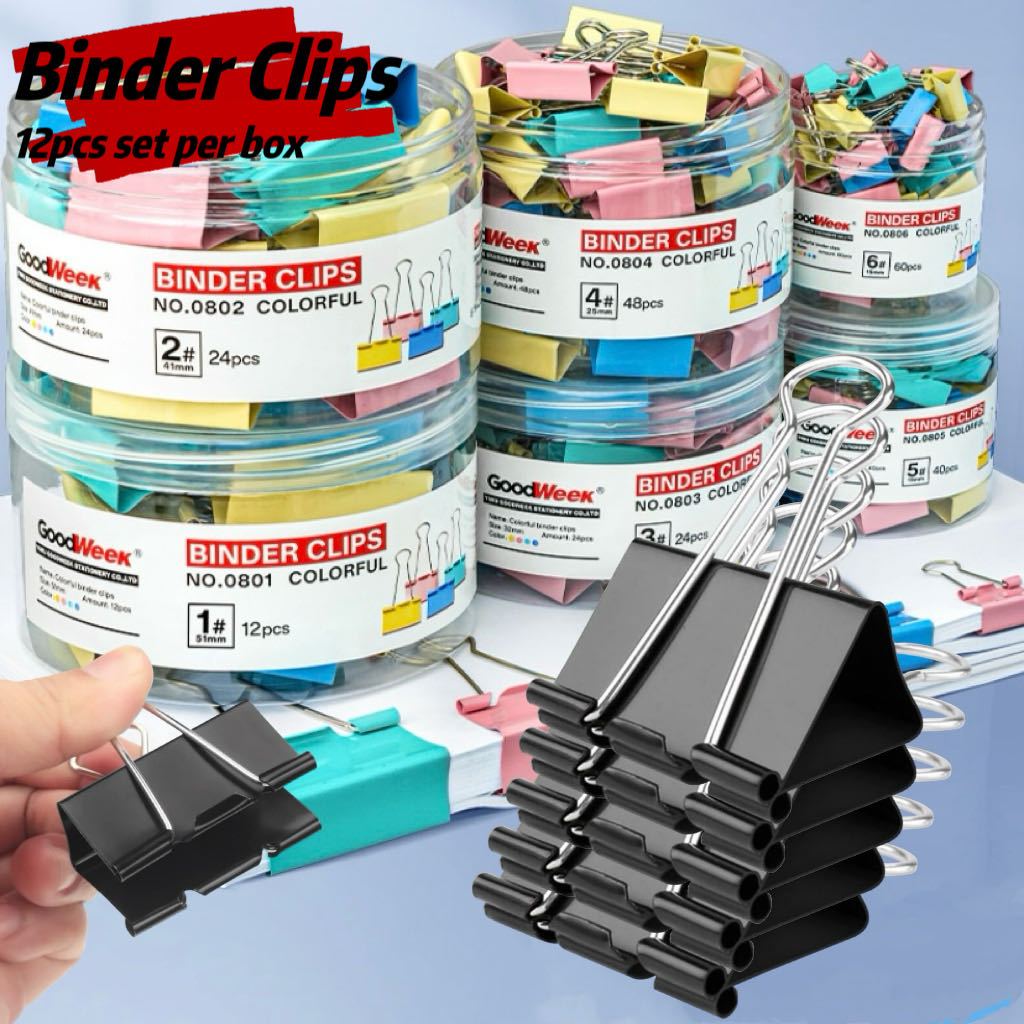 Black binder clip paper binder clip heavy duty long tail clip foldback ...