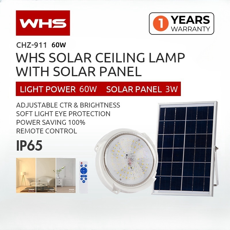 WHS 1 Year Warranty 60W Solar Ceiling Lights Stair Lamp Bedroom Ceiling ...
