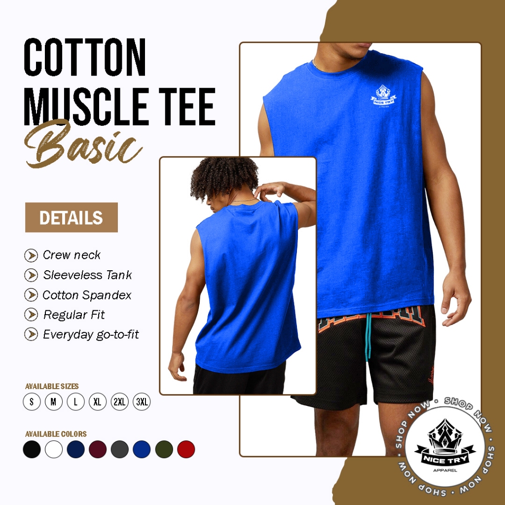 SND 11 Muscle Tee Top Sando Cotton Spandex for Men Small to 3XL ...