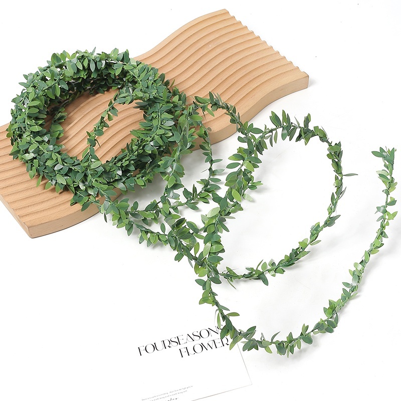 370cm Green Artificial Vine Leaf Decoration Rattan Leaf Grass Fake ...