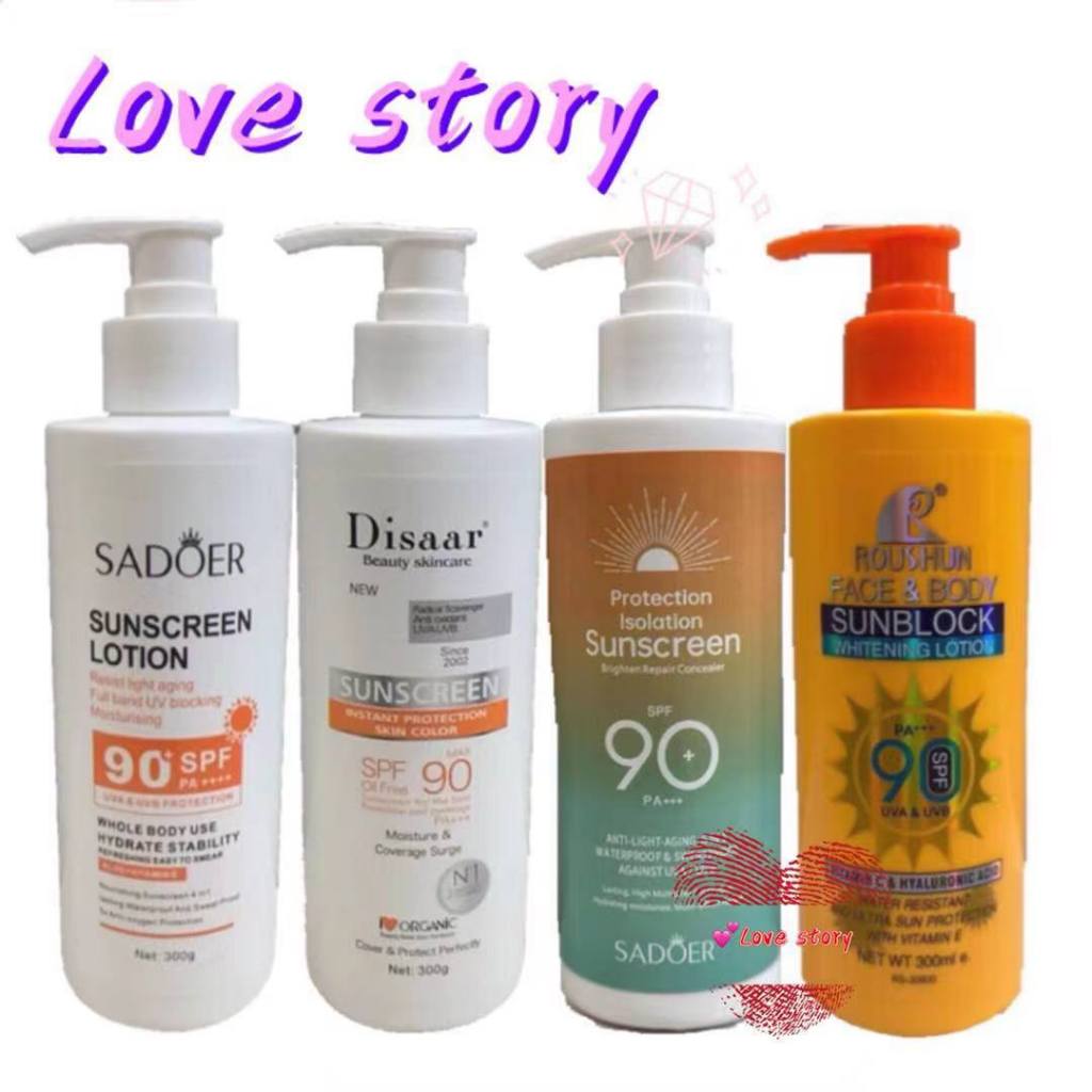 Sunscreen Lotion SPF90 PA++++ Whitening Sunblock For Face And Body Moisturizing Lotion 300ml ...