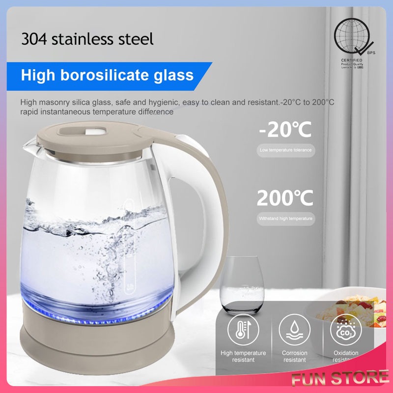 Glass Electric Kettle 2L Auto Switch Cordless Electric Kettle Fast Boiling Home Kitchen Office ...
