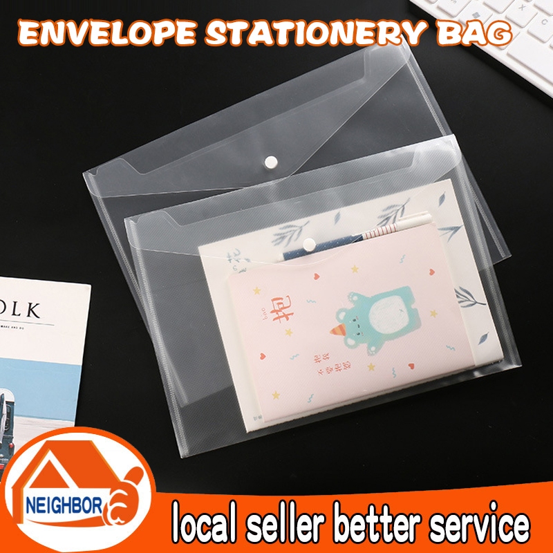 File Case File Bag Transparent Plastic Folder Organizer Storage Bag ...