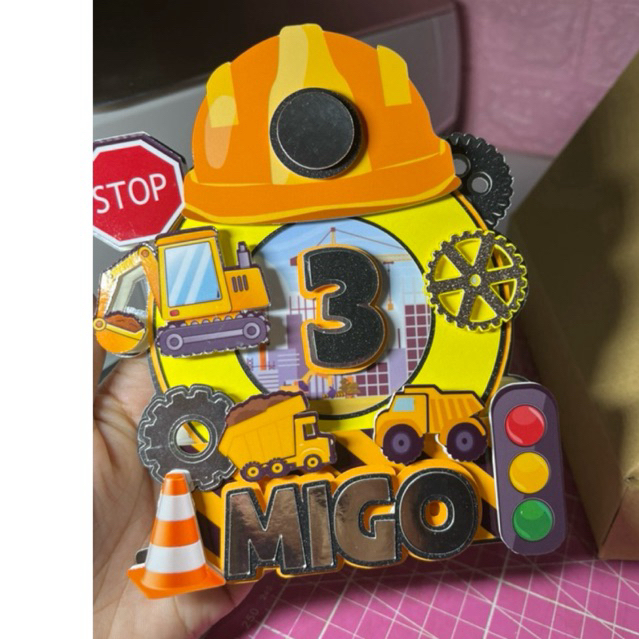 Construction Cake Topper Layered | Shopee Philippines