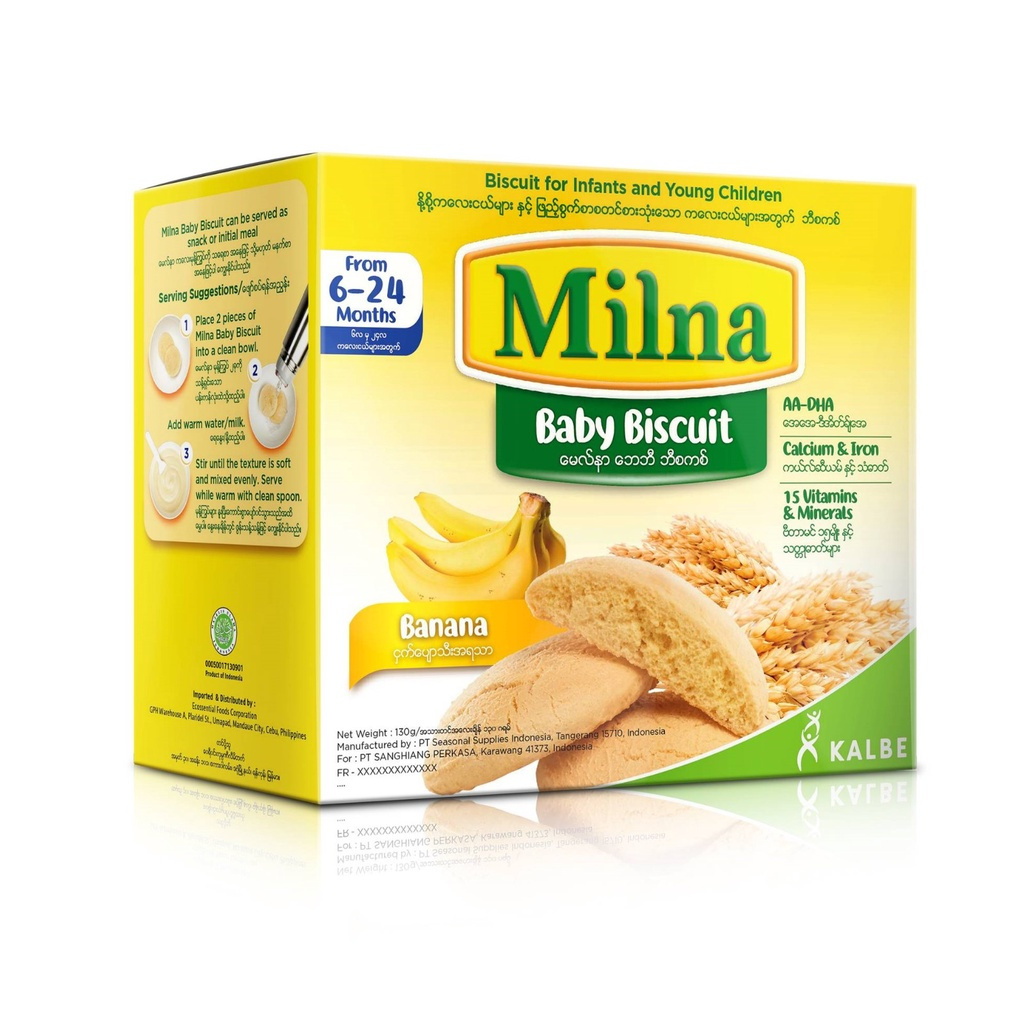 MILNA Baby Biscuit (ORIGINAL, BANANA, MIXED FRUIT) | Shopee Philippines