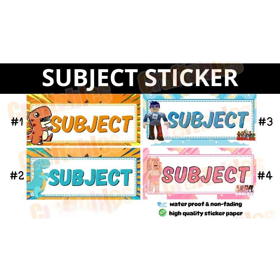 Subject Label Sticker for Notebook | Shopee Philippines