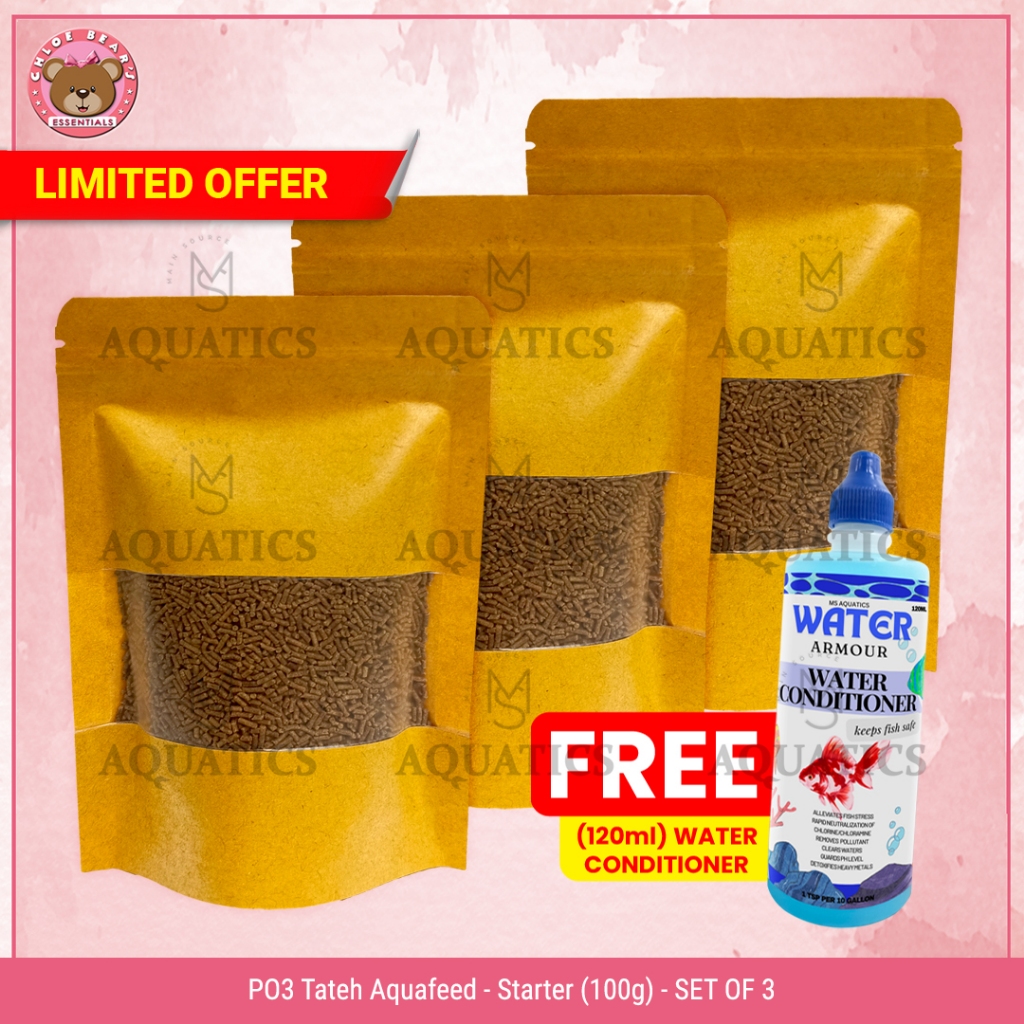 CHLOE-SET OF 3 100g Repack (PO3) Tateh Aquafeed STARTER Vannamin Vannamei Feeds FREE 120mL Water ...