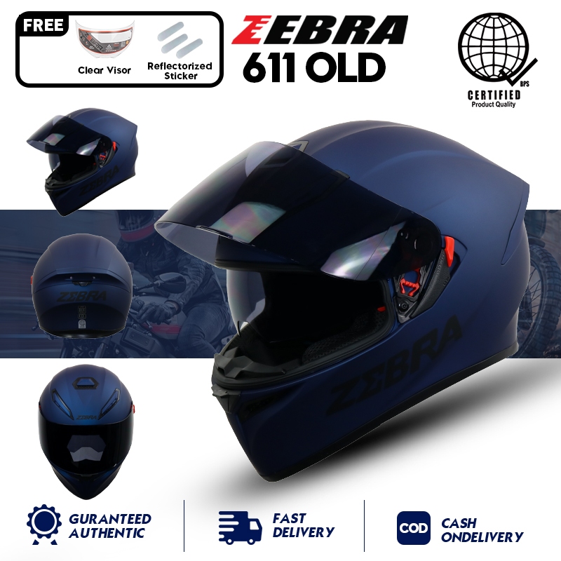 ZEBRA Motorcycle Helmets Full Face YM-611 Motor Helmet Dual Visor ...