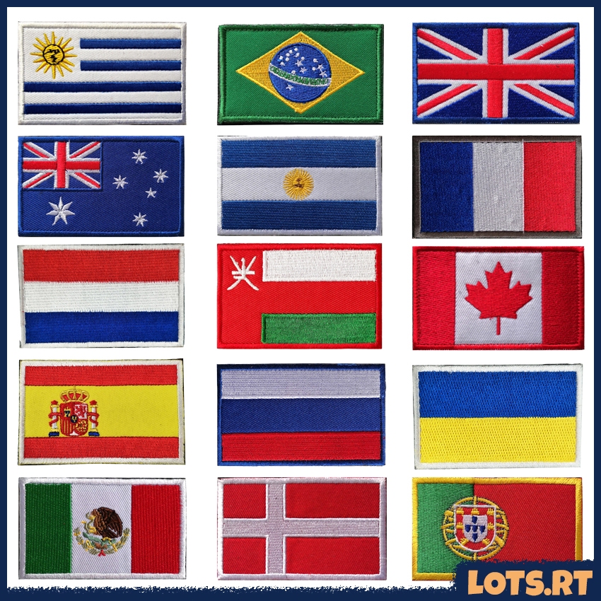 8 * 5cm Countries of the World Flag Embroidery Velcro Badge Uruguay ...