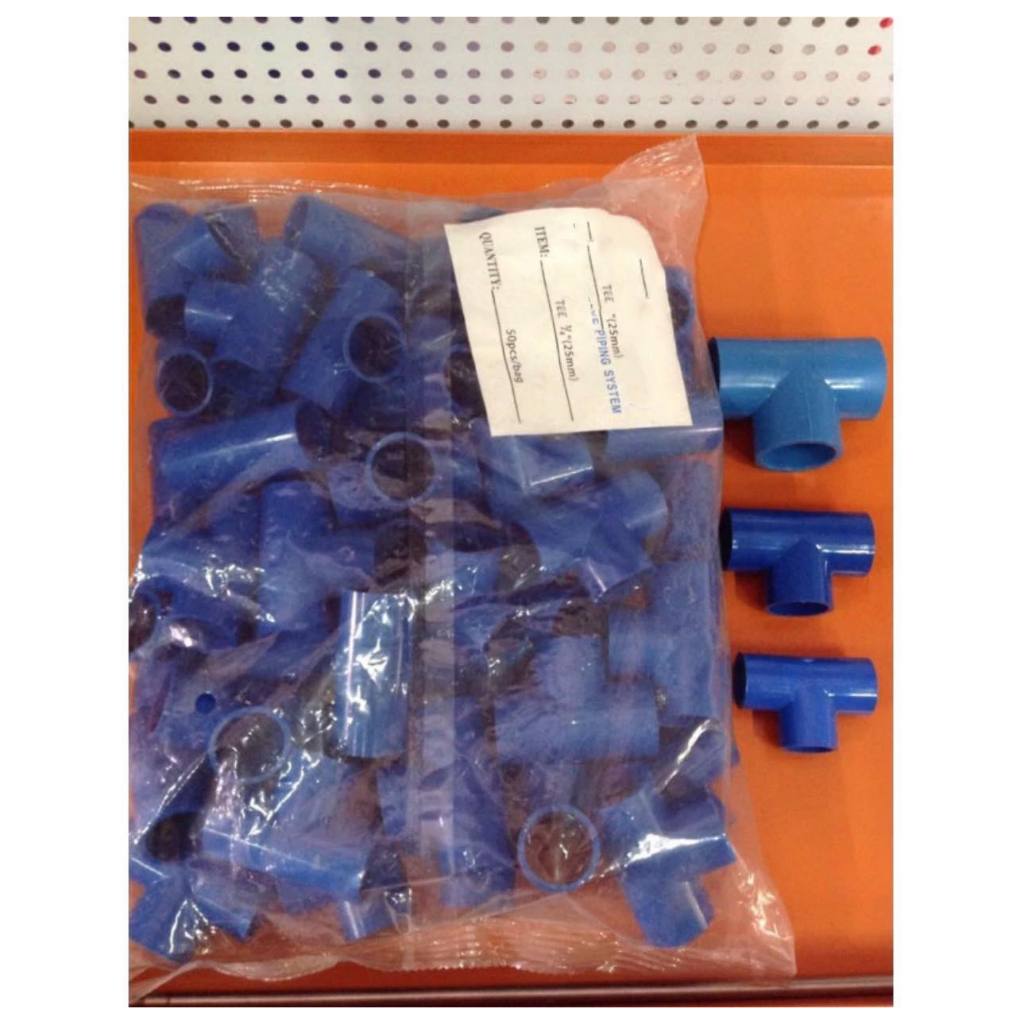 PVC blue tee for wholesale (per pack )1/2'' 3/4'' 1'' | Shopee Philippines