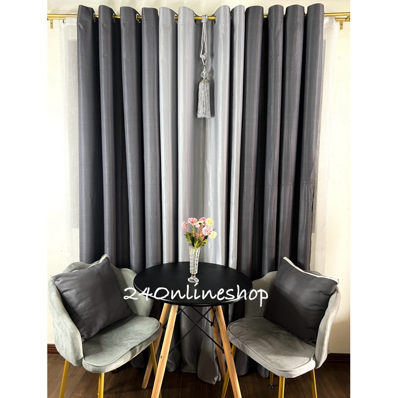 Gray Plain Ring curtains per pc | Shopee Philippines