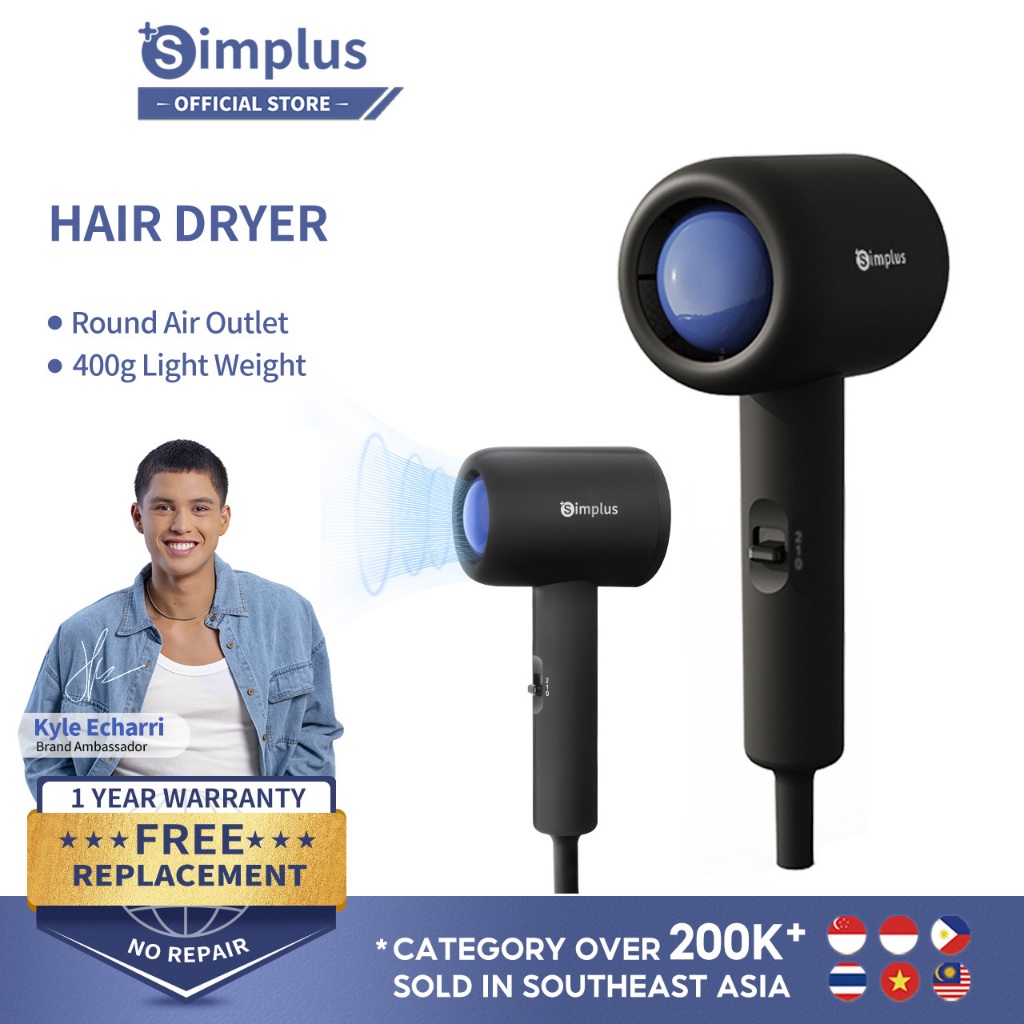 Simplus Hair Quick Dry Blower Dryer 1000W Blue/Pink/Black CFJH004 ...