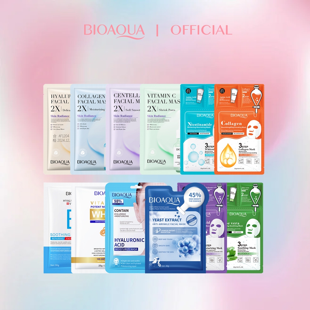 BIOAOUA Sheet Mask Essence Masker Face Glowing Masker Face Bpom Organic ...