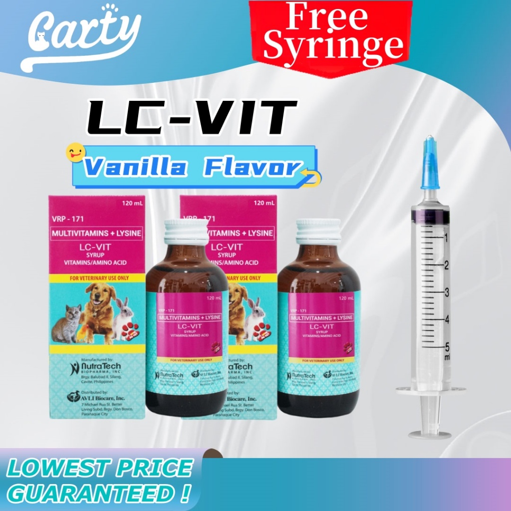 LC-VIT Multivitamins 120ml Free Syringe For Cats and Dogs | Shopee ...