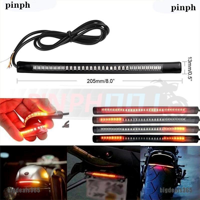 48 SMD LED Motorcycle Tail Light Brake Stop Turn Signal Flashing Strip ...