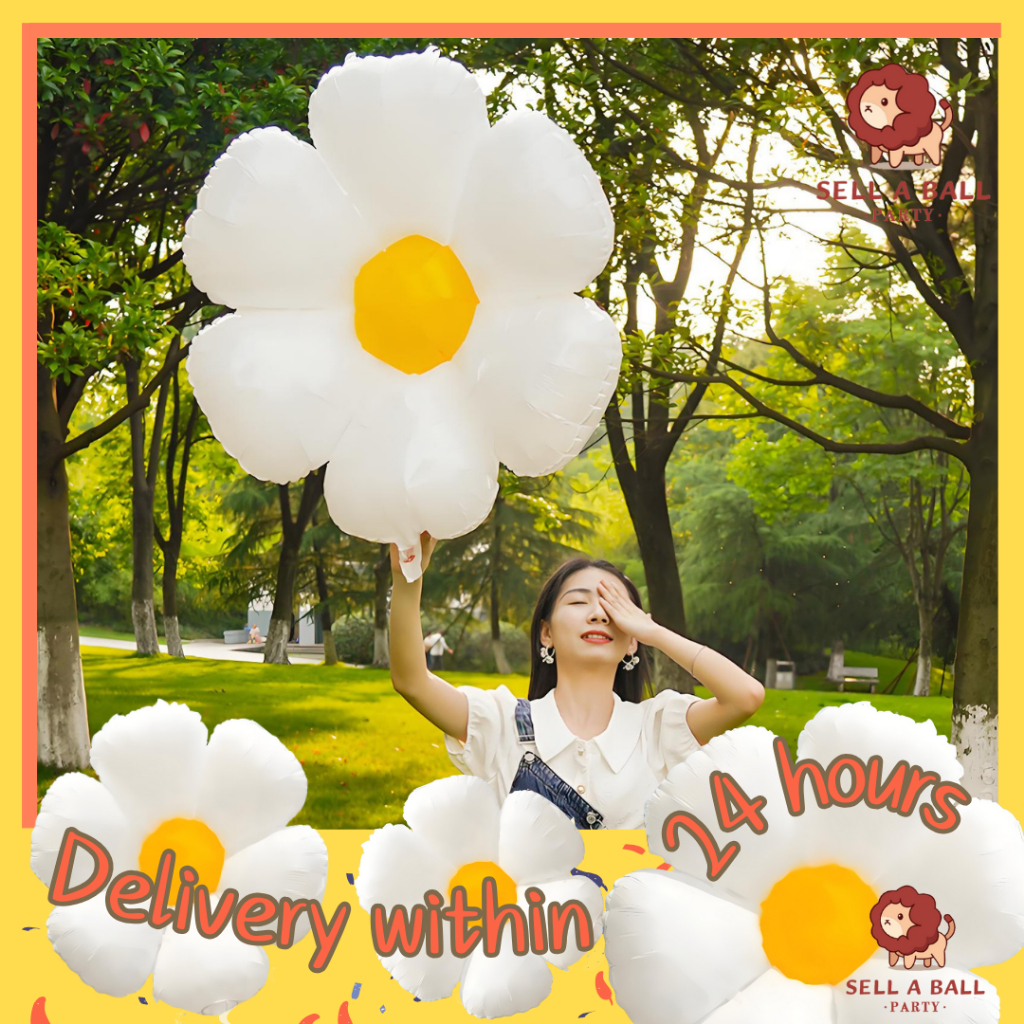 daisy balloon sun flowers balloon foil balloon barbie flowers bini ...