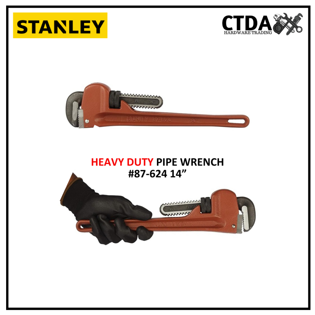 STANLEY HEAVY DUTY PIPE WRENCH #87-624 14 INCHES | Shopee Philippines