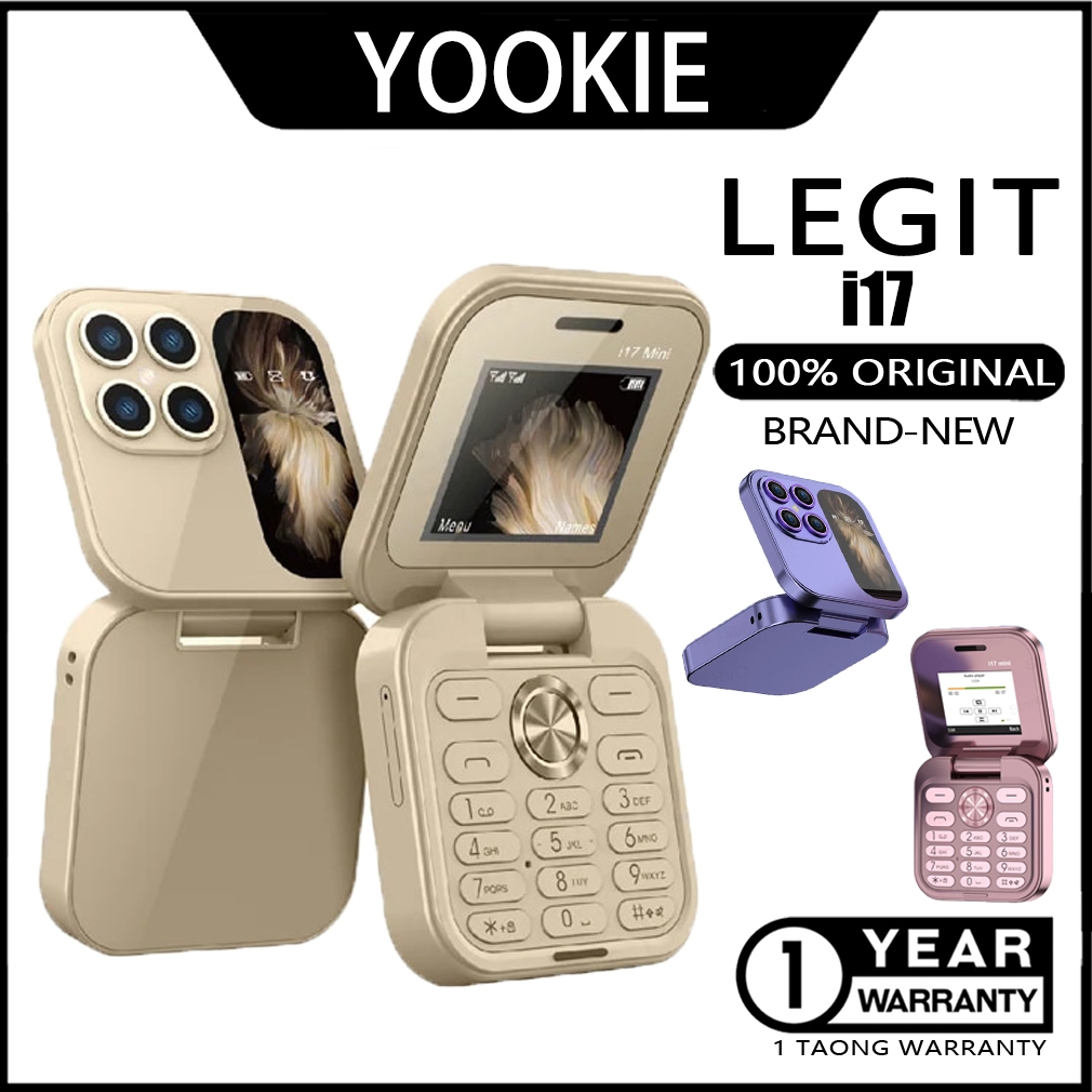 i17 Mini Flip phone Long battery life Keypad phone Dual SIM feature phone FM Radio Cellphone ...