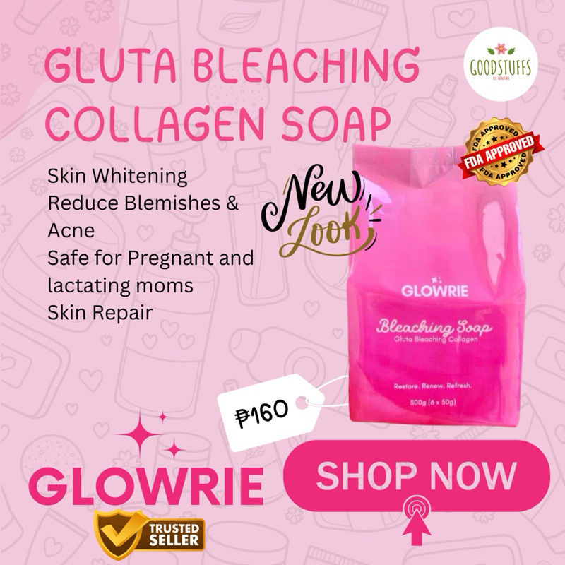 Authentic Glowrie Bleaching Soap 6 in 1 pack (new packaging) | Shopee Philippines