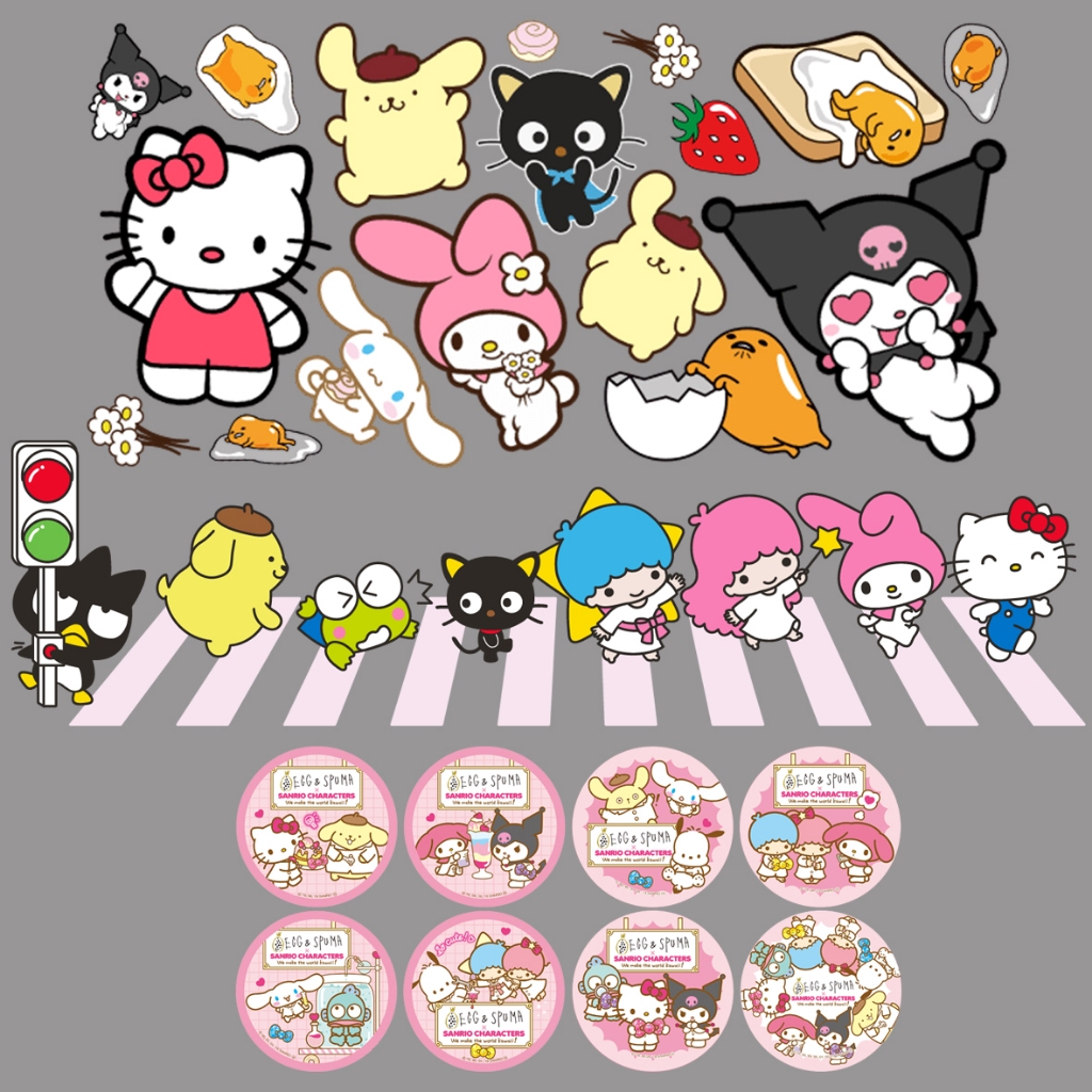 SANRIO CHARACTERS READY TO PRESS LOGO DTF PRINT 9cm TRANSPARENT ...