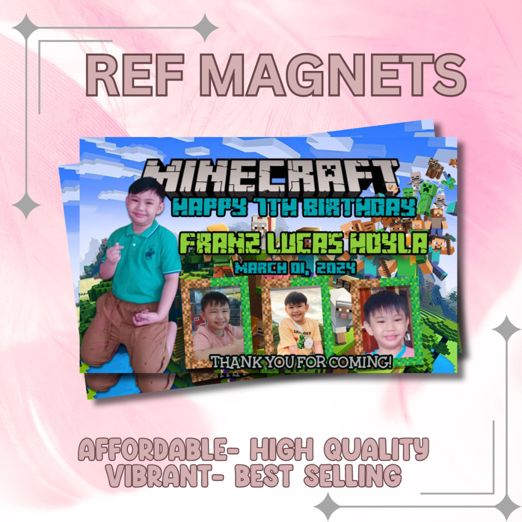 MINECRAFT GLITTERY REF MAGNET MINIMUM OF 20 PCS | Shopee Philippines