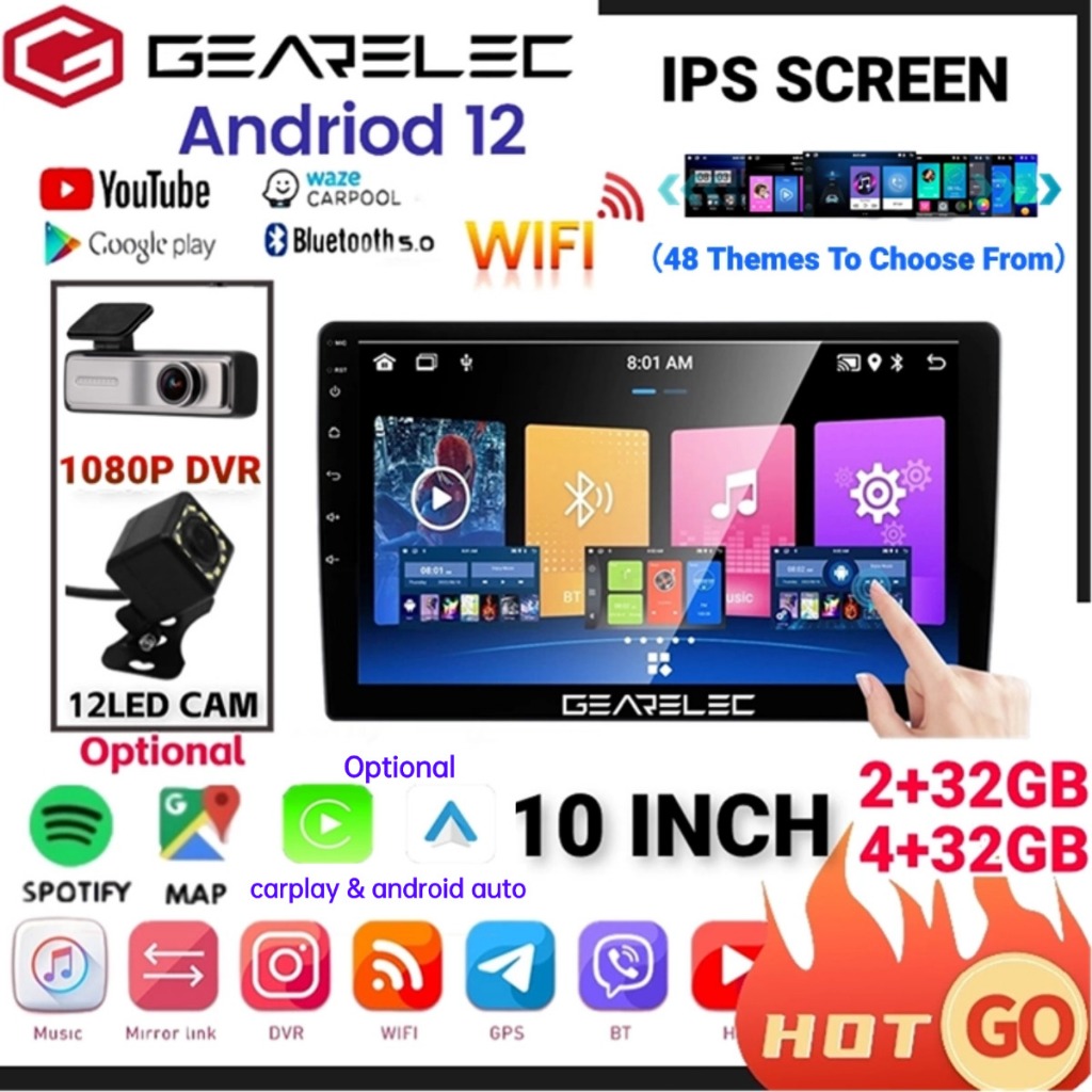 GEARELEC Android Car Stereo With Bluetooth/GPS/FM Car Touch Screen ...