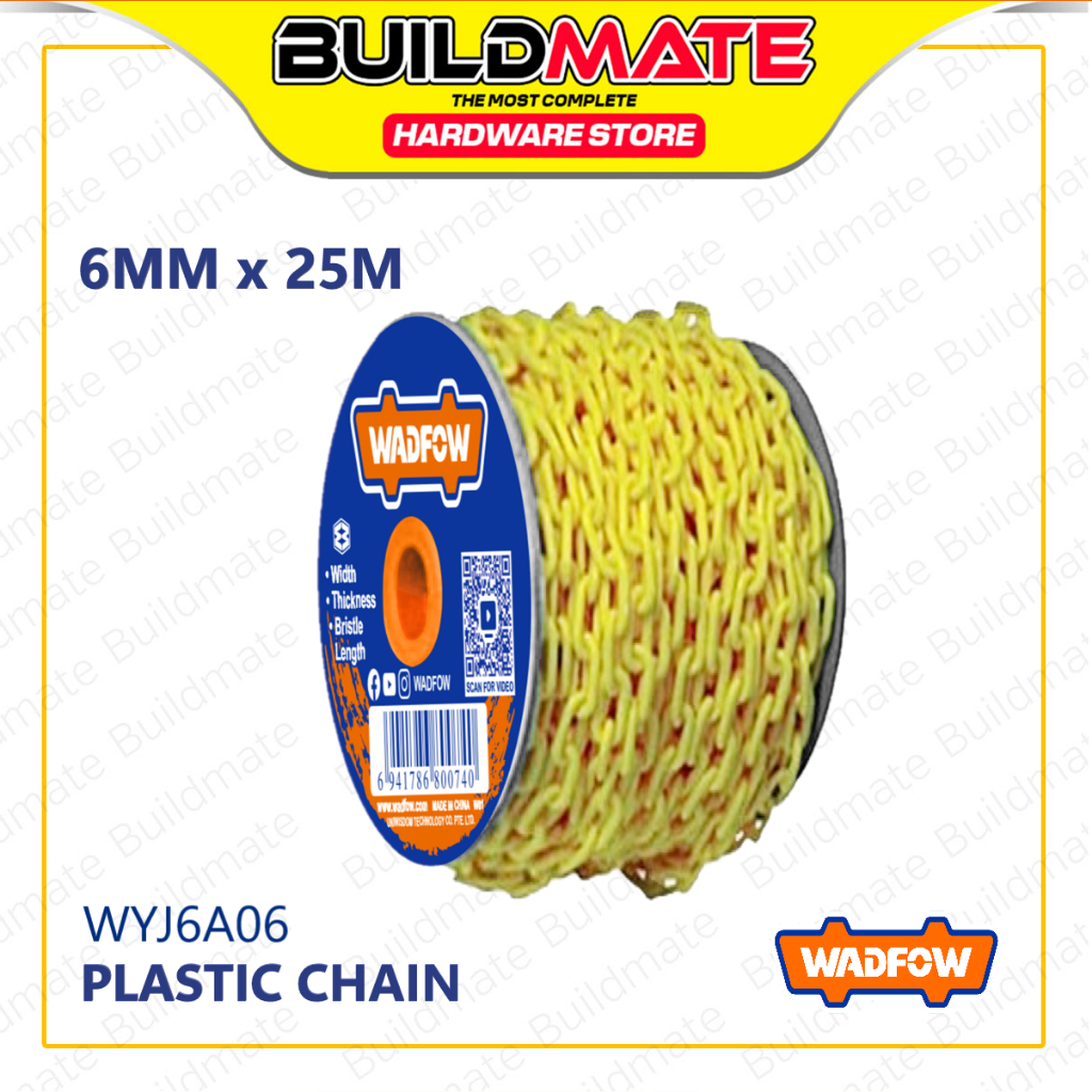 BUILDMATE Wadfow Plastic Chain 6MM / 8MM Polyethylene Yellow Safety ...