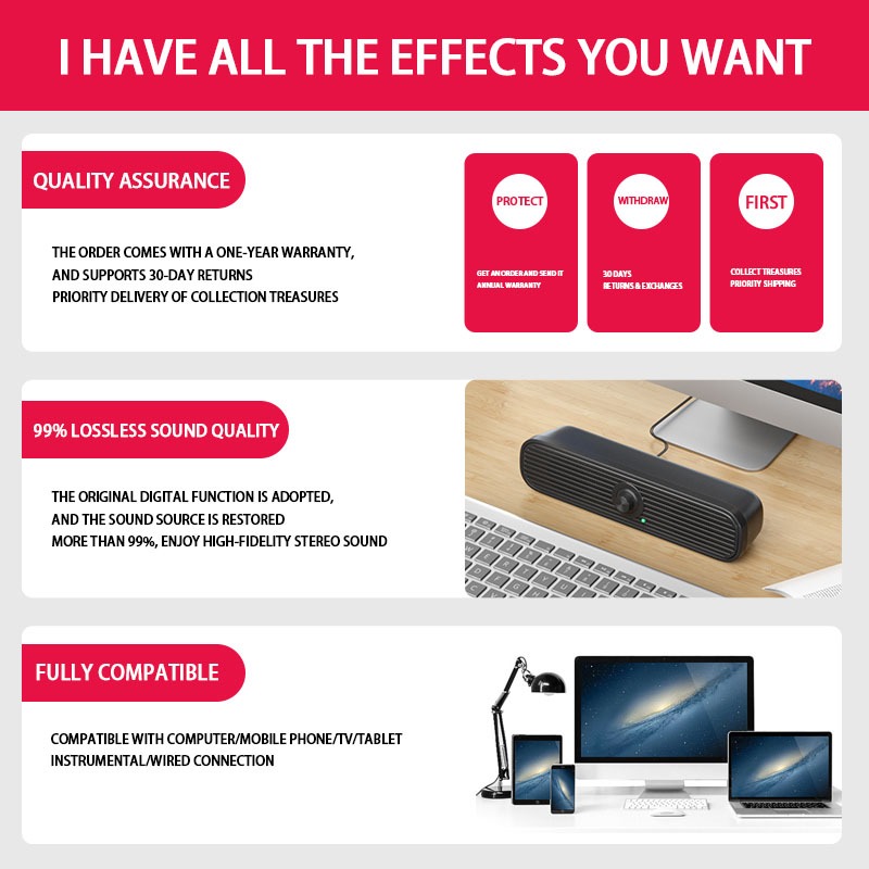 Centrix sales.Multi-Media Soundbar Wired Speaker Plug And Play With 360 ...