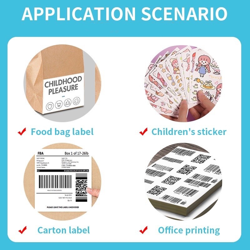 100 Sheets A4 Size Matte Sticker Paper Glossy Sticker Paper for ...