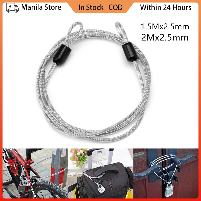 1.5M 2M Bicycle Strong Wire Lock Stainless Steel Security Cable Lock ...