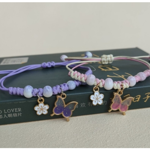 Handmade Butterfly Pendant Bracelet Summer Lucky Adjustable Woven ...