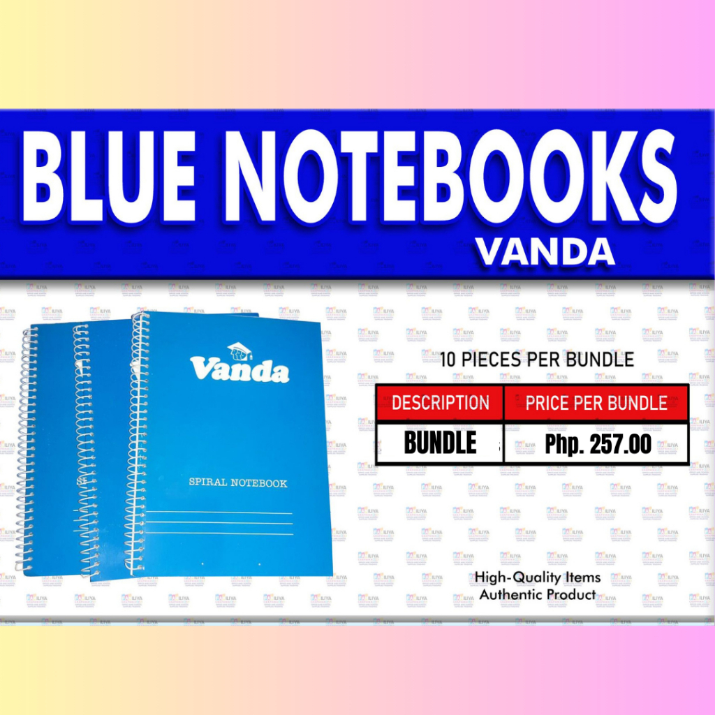 Vanda blue spiral notebook per bundle | Shopee Philippines