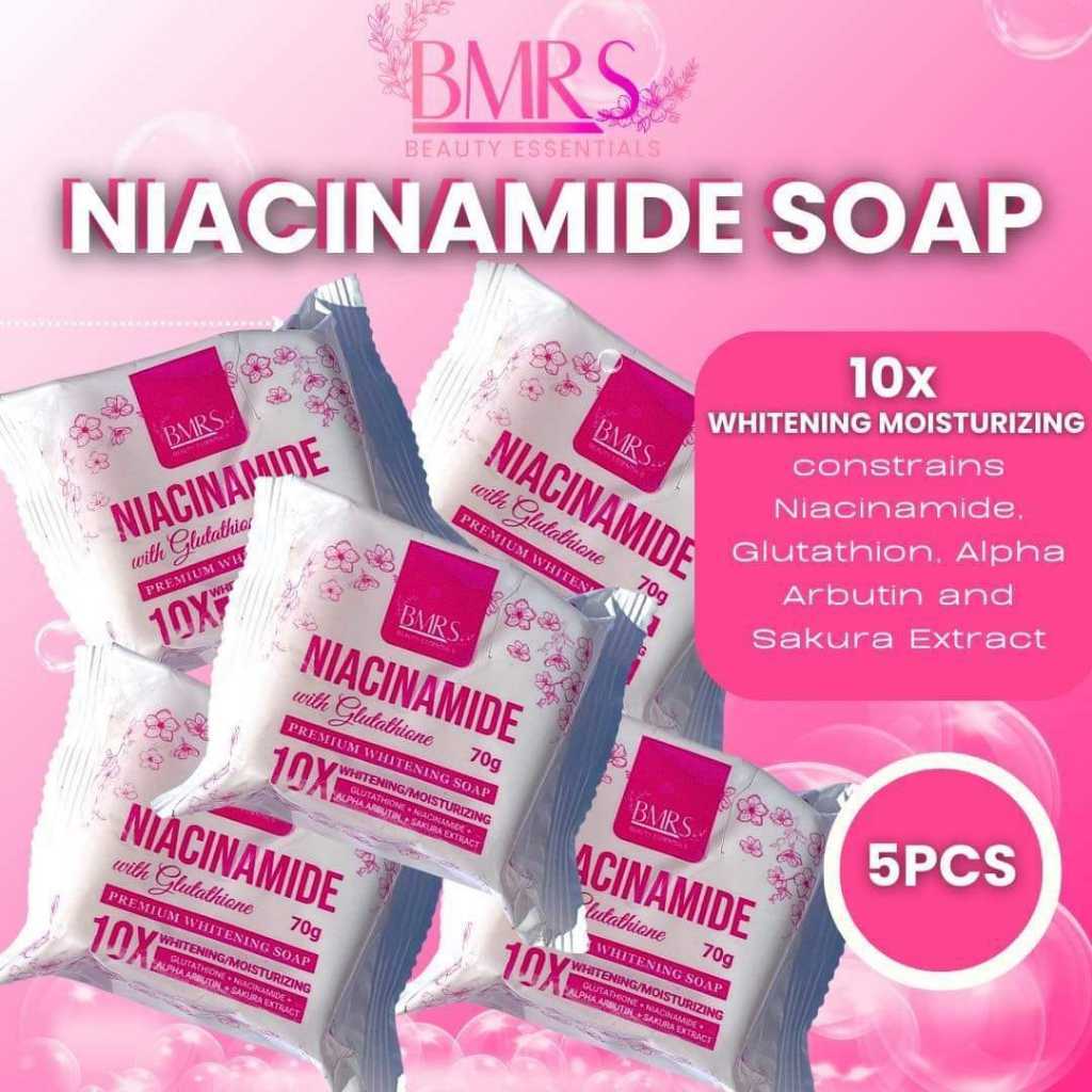 (5pcs) BMRS Niacinamide Soap Gluta 10x Whitening Soap | Shopee Philippines