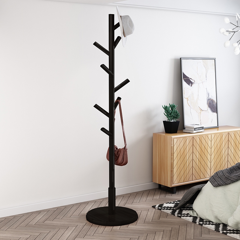 Original Solid Wood Coat Rack Triangle Tree-Shaped Clothes Rack Bedroom ...