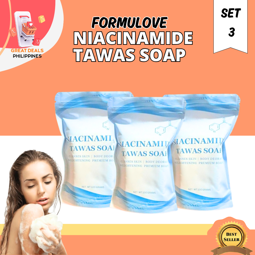 SET OF 3 ORIGINAL NIACINAMIDE TAWAS SOAP / TRENDING SOAP / Cleanses ...