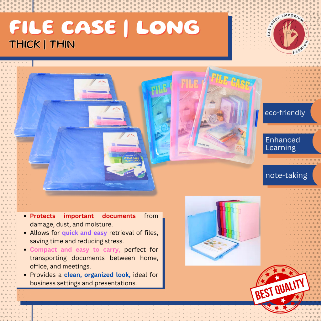 File Case Long Big Transparent with Handle Ideal for Files, Documents ...
