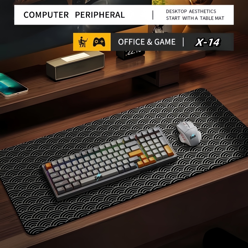 Zeus Plain Design Extended Mouse Mat / Mouse Pad For Gaming Office Mice ...