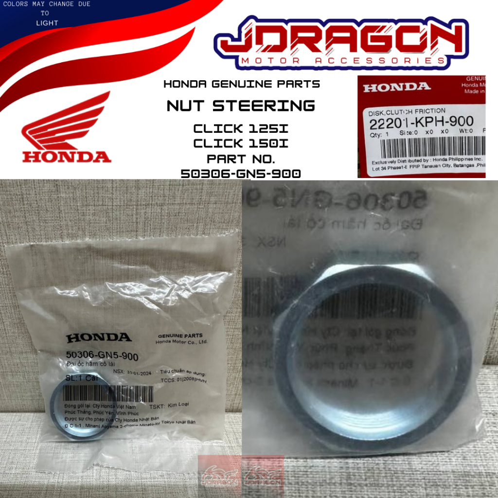 NUT STEERING STEM LOCK (CLICK/BEAT/ADV/PCX) GENUINE 50306-GN5-900 ...
