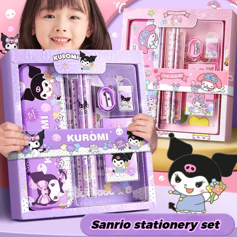 Sanrio kuromi Stationery Set with Gift Box Student Cute Cartoon Melody ...
