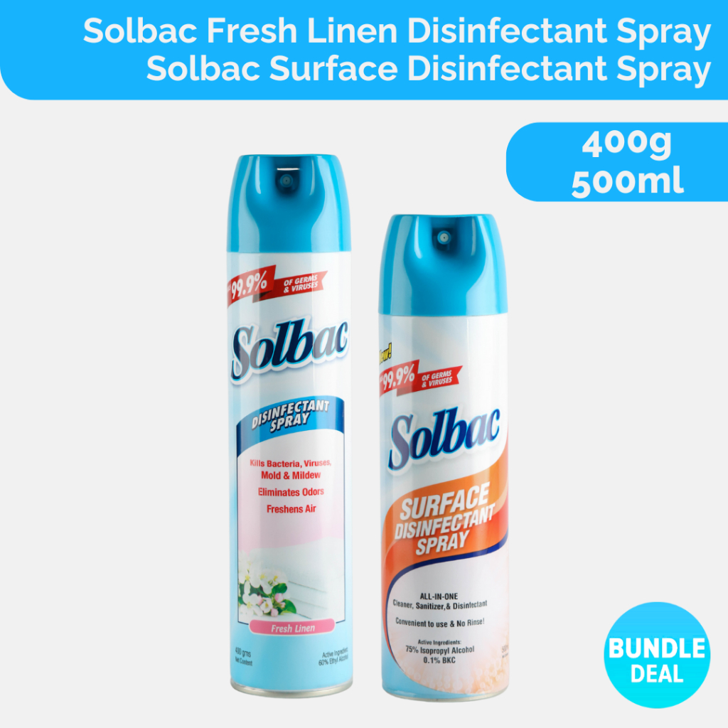 Solbac Fresh Linen 400g & Solbac Surface Disinfectant | Shopee Philippines