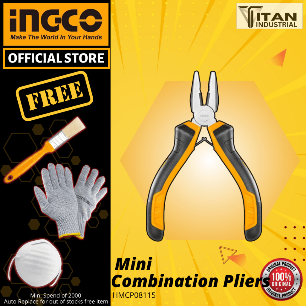 INGCO Mini Combination Pliers 4.5" HMCP08115 • Tm ss | Shopee Philippines