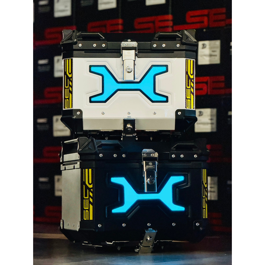 SEC Motorcycle Top Box - Alloy - 45L Liters with LED Light | Shopee ...