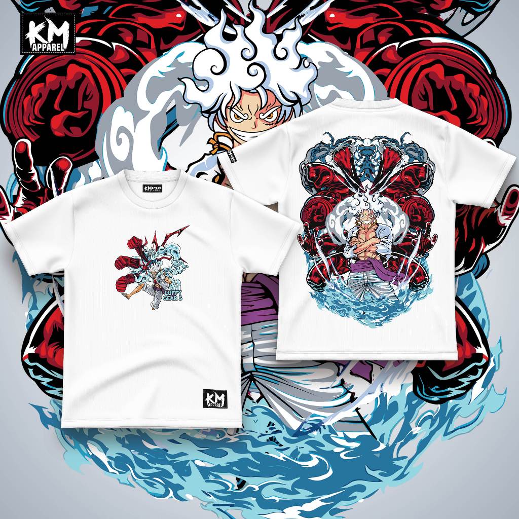 LUFFY GEAR 5 SUN GOD NIKA v5 ANIME TSHIRT ONE PIECE ORGANIC DESIGN ...