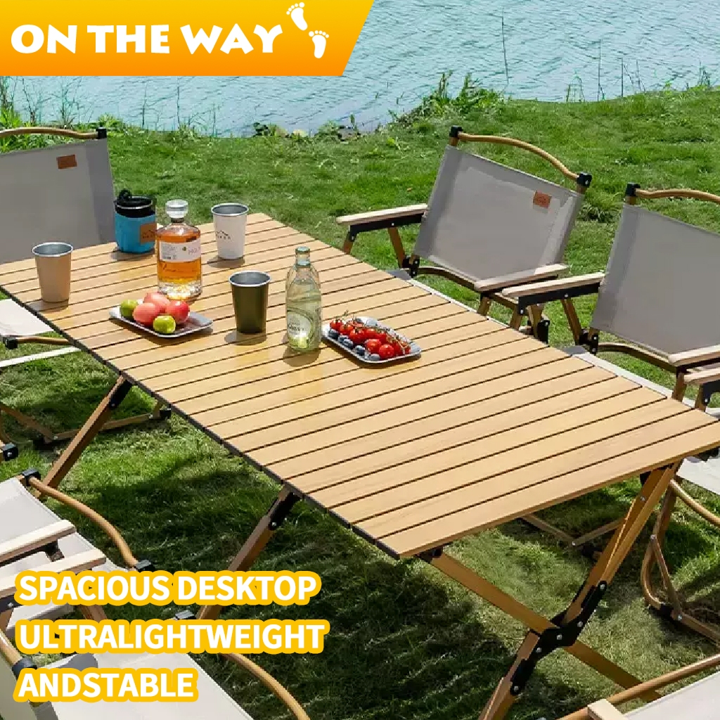Camping Table Outdoor Folding Egg Roll Table Portable BarbecueTable and ...