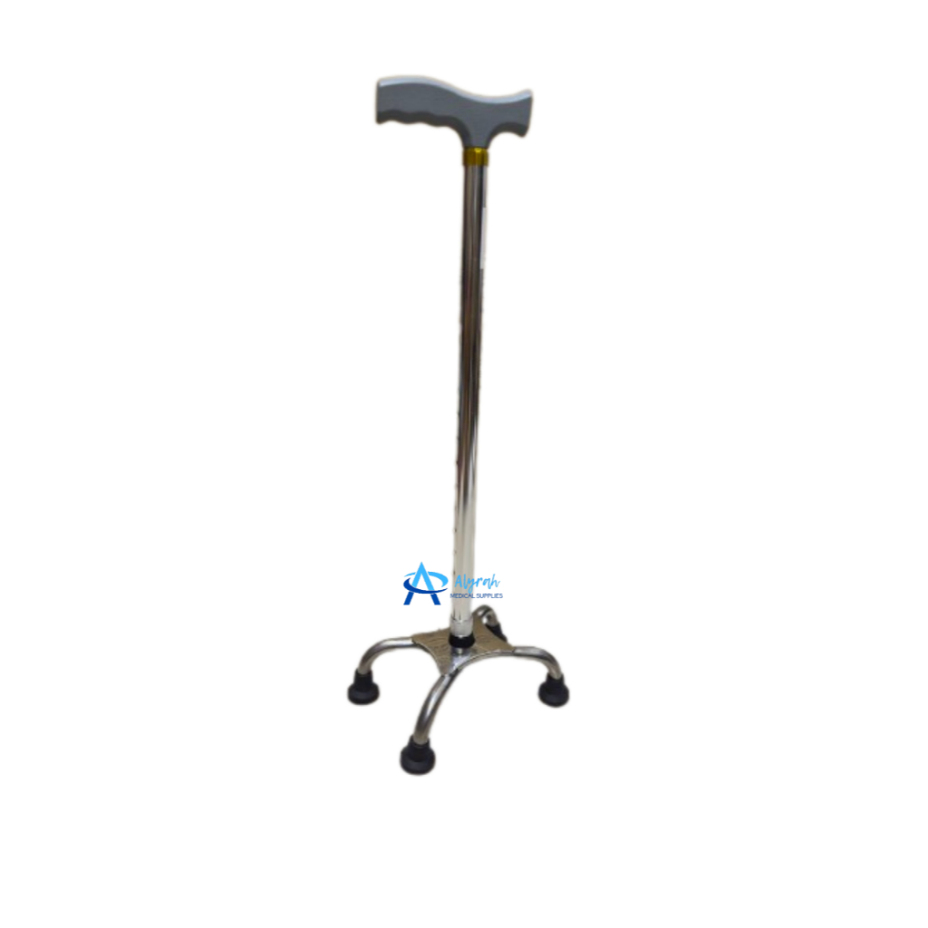 Medical Quad Cane Adjustable Silver Gray (Tungkod) | Shopee Philippines